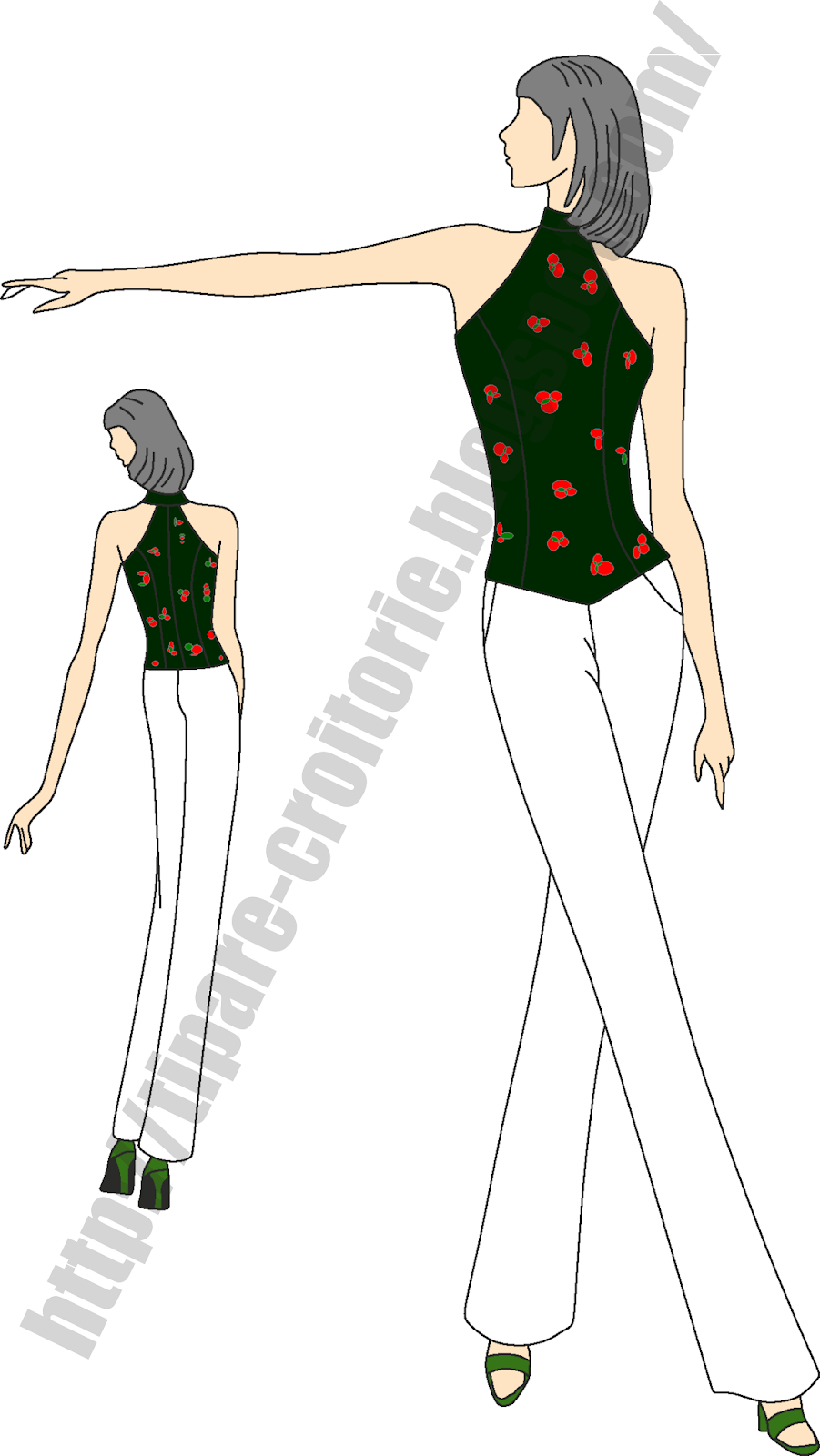 Tipare de croitorie: Top cu rascroiala raglan