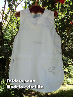 Guardapolvos Artesanales: Faldero nenas Base Blanco