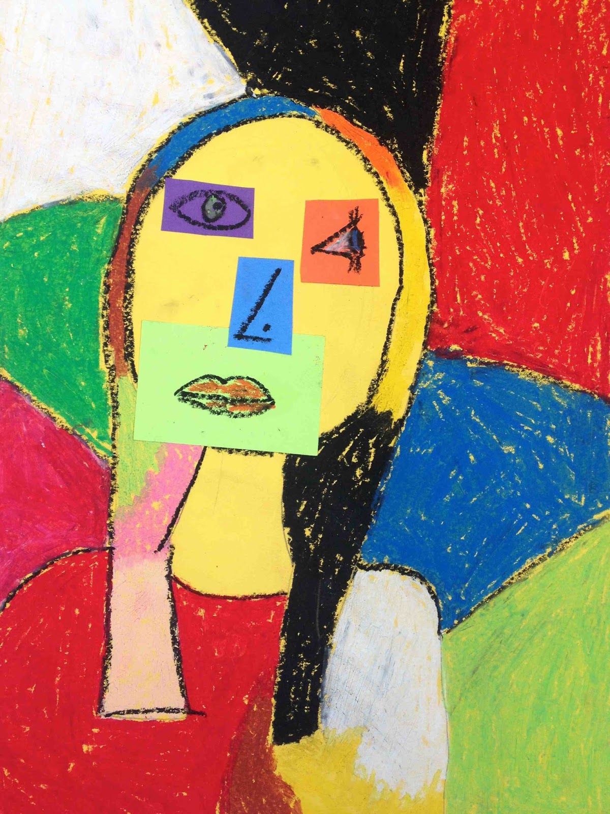 Art at Hosmer: Abstract Cubist Self Portraits, Inspired by Picasso