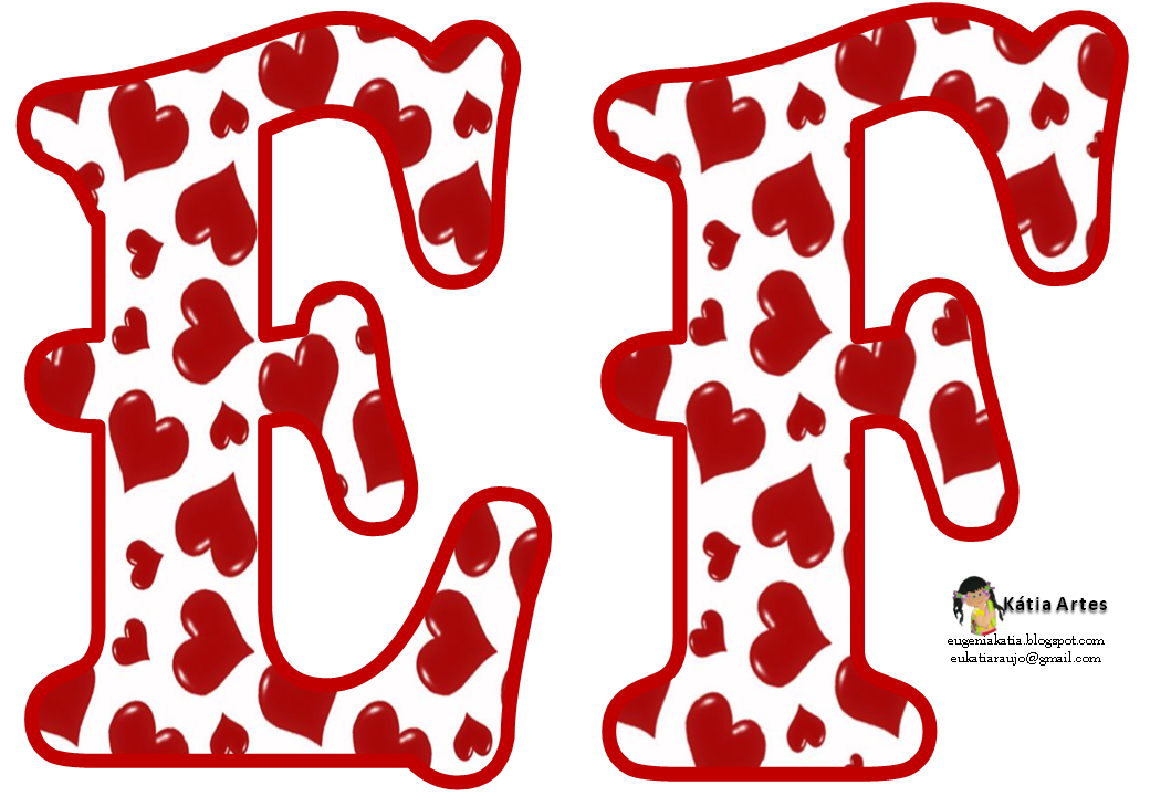 Alfabeto relleno con corazones rojos. - Oh my Alfabetos!
