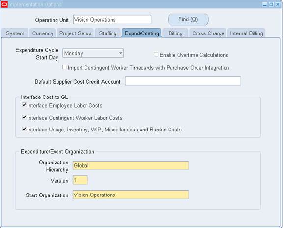 Oracle Applications Pa Oracle Project Costing Setups Training Manual