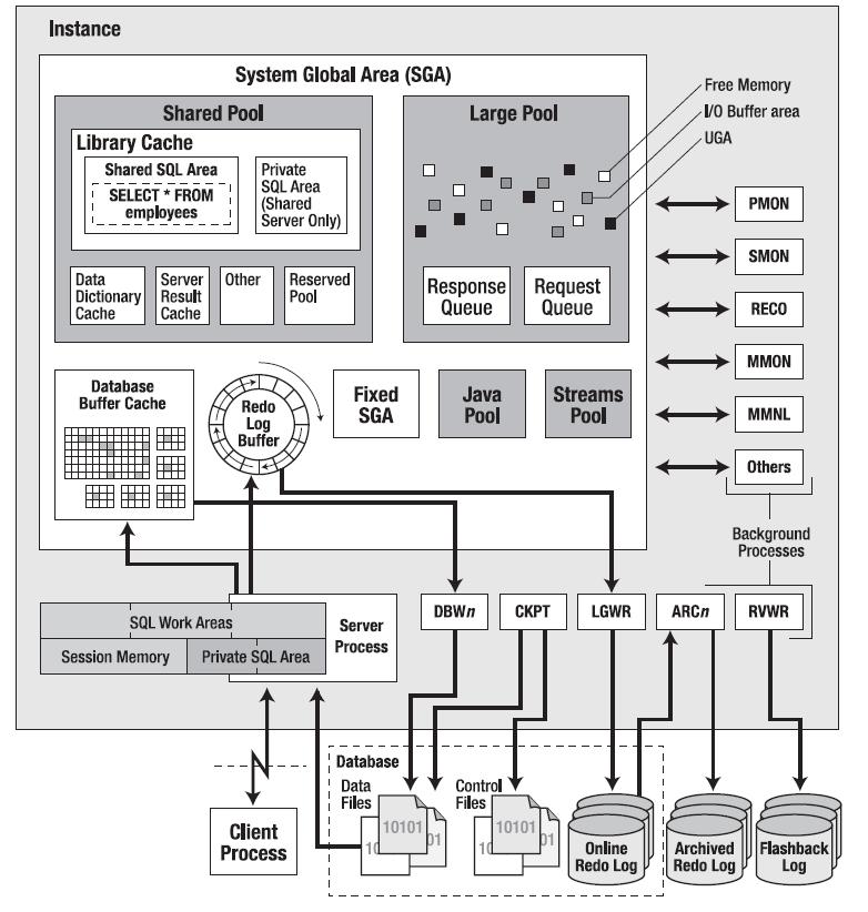 aguppi: oracle: Instance and database diagram