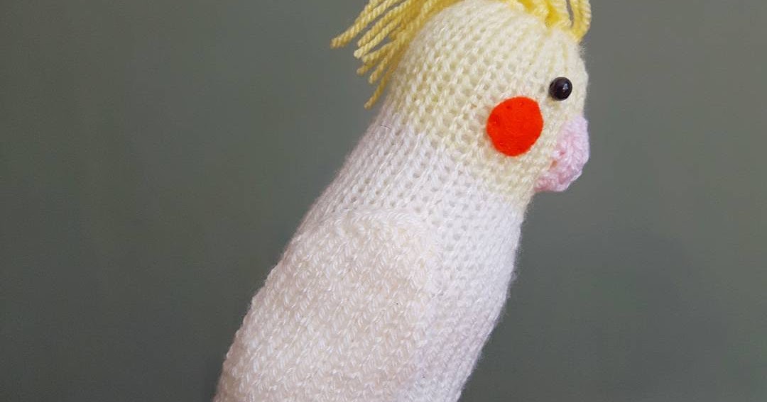 Knit for Victory: Knitted lutino cockatiel