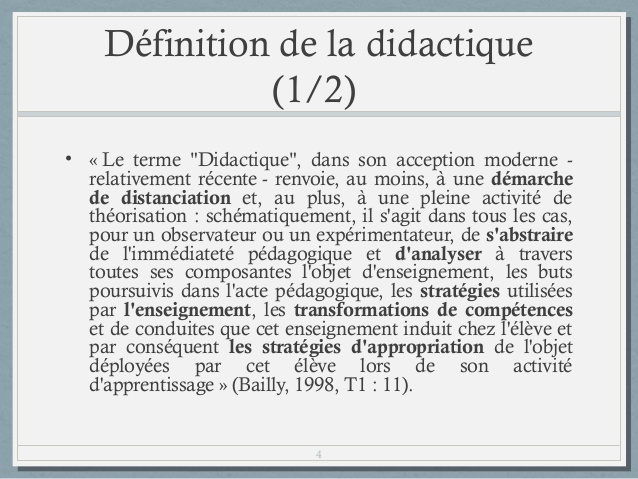 Quelques définitions de la didactique - didactique