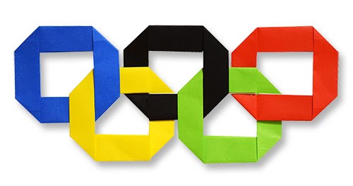Origami A Olympic mark - Easy Origami instructions For Kids