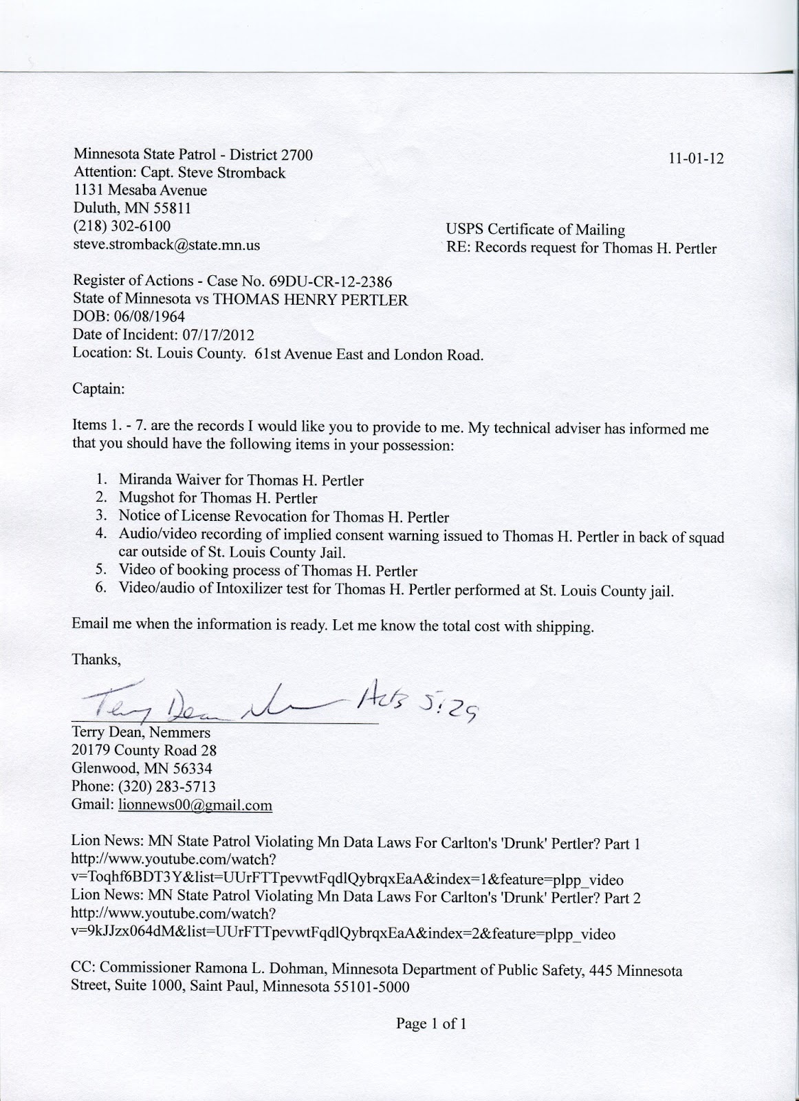 Lion News: Internal Affairs Complaint VS Lt. Eric Roeske, Capt. Steve ...