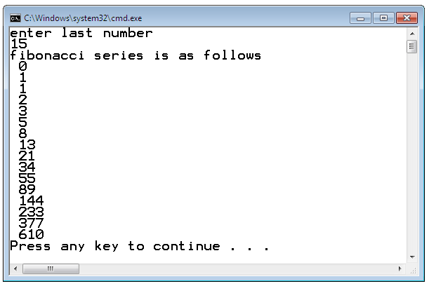 write a program to generate Fibonacci series to a given range. - codehungry