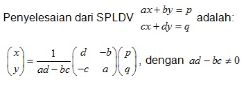 Halaman Isi: Menyelesaikan SPLDV dengan Cara Invers