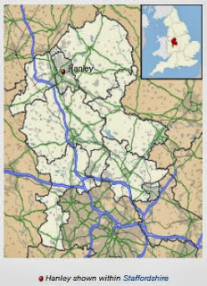 Where are Staffordshire and Hanley?