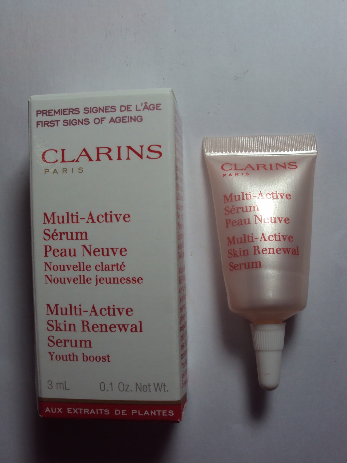 Miniaturas de Cosméticos e Amenities: Clarins Multi Active Peau Neuve ...