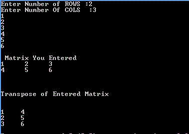c++ programs to find transpose of a matrix with function and without ...