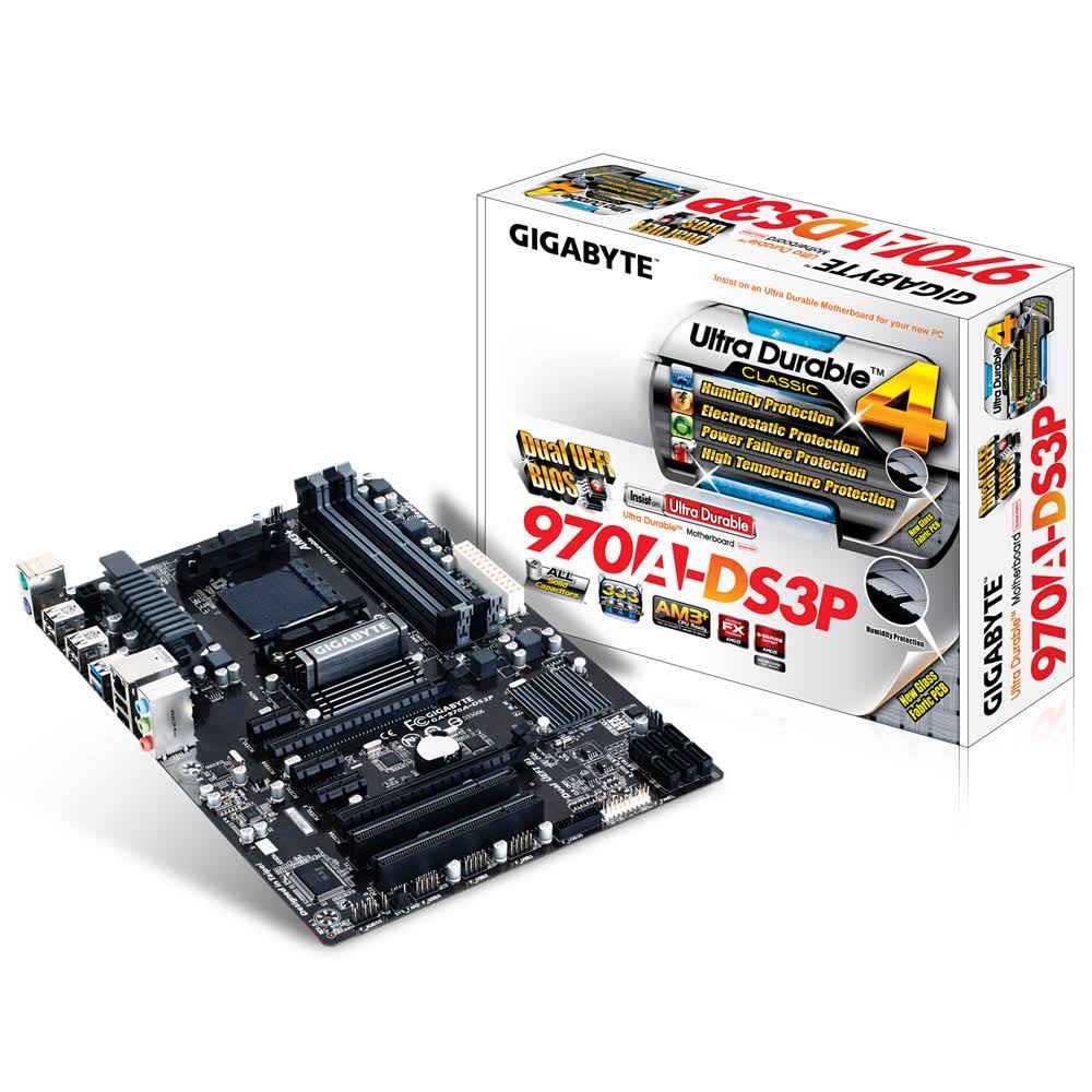 Gigabyte GA-970A-DS3P com AMD 970/SB950 Placa-mãe - ATX - Socket AM3 ...