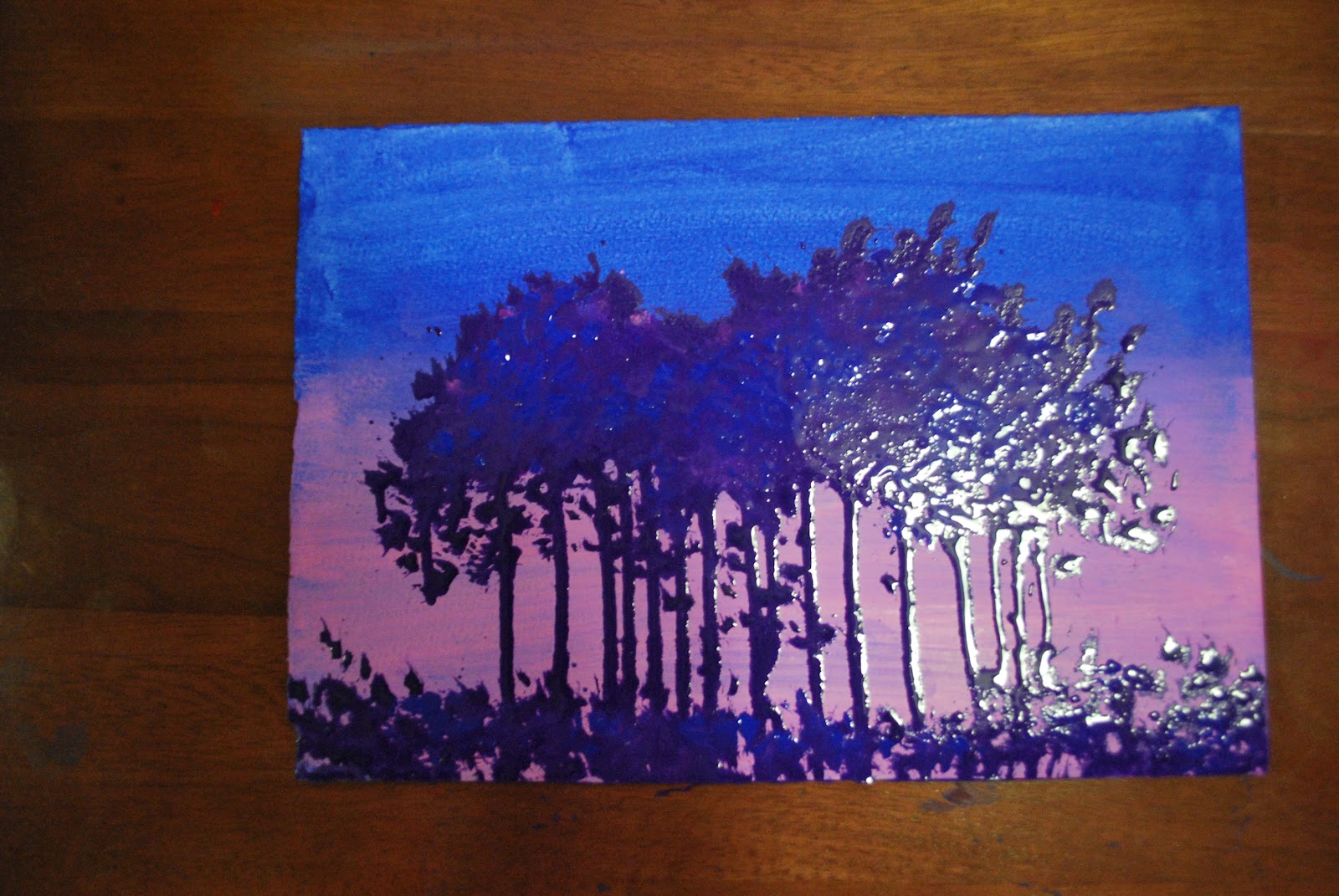 Shirleen Bland's Art Studio: Drip Trees Tutorial