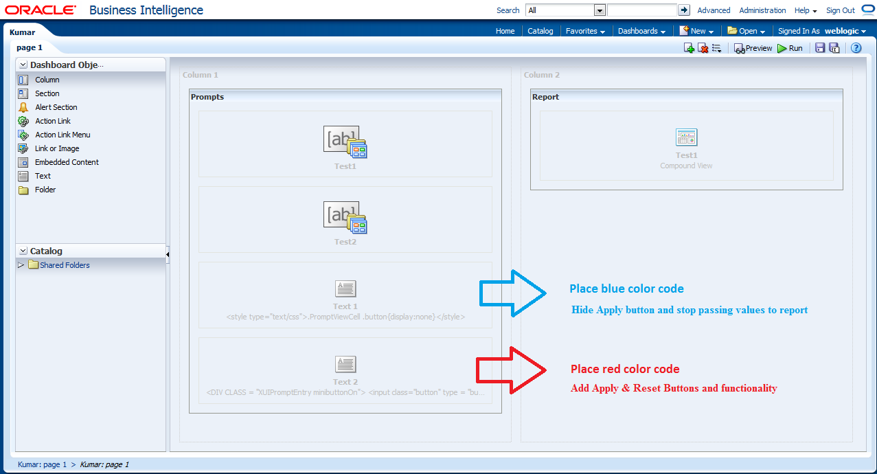 Journey with OBIEE: OBIEE 11g - Single Apply Button