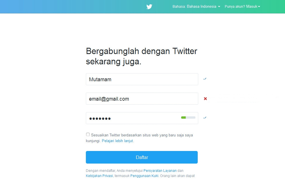 Cara Saya Membuat Akun Twitter Baru