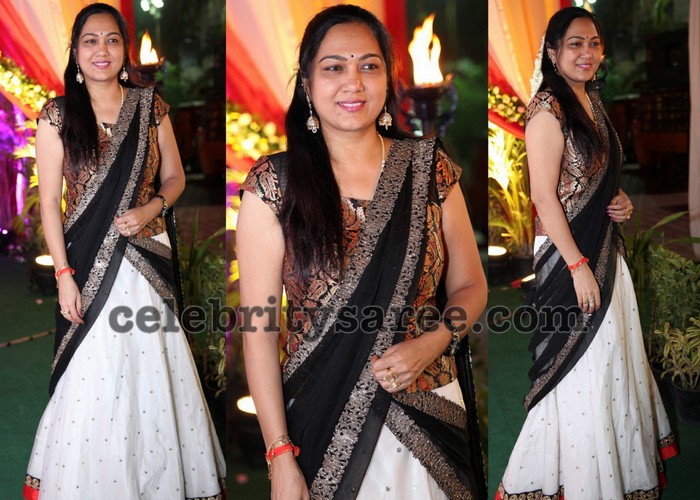 Hema in White Half Saree - Saree Blouse Patterns