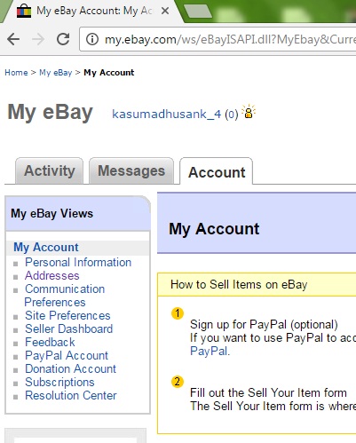 Quick guides to create an account on eBay with suitable pictures