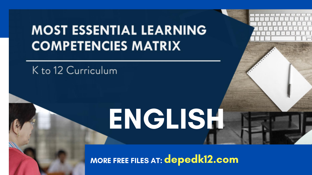 ENGLISH Grade 1 - 10 | Most Essential Learning Competencies (MELCs ...
