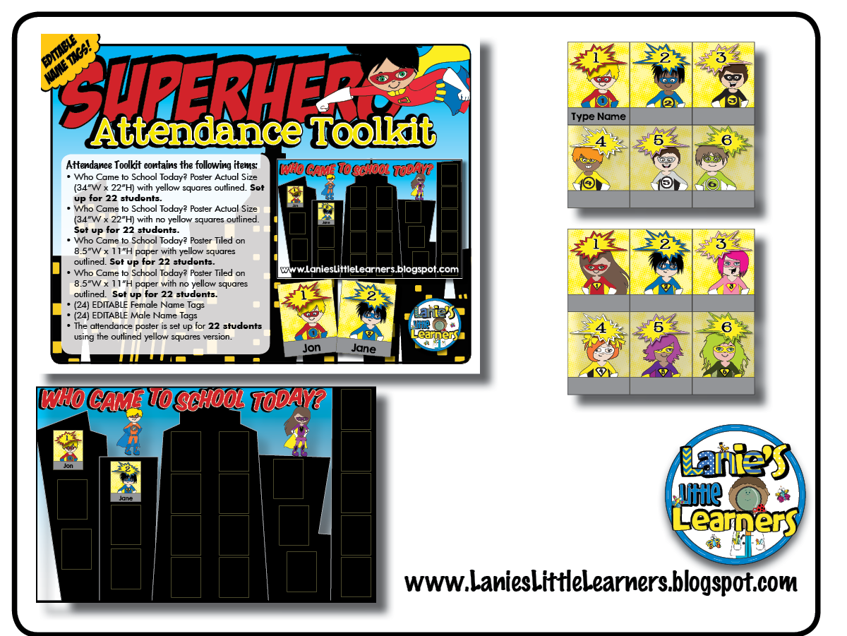 Lanie's Little Learners: Who Came to School Today? Attendance Toolkit ...