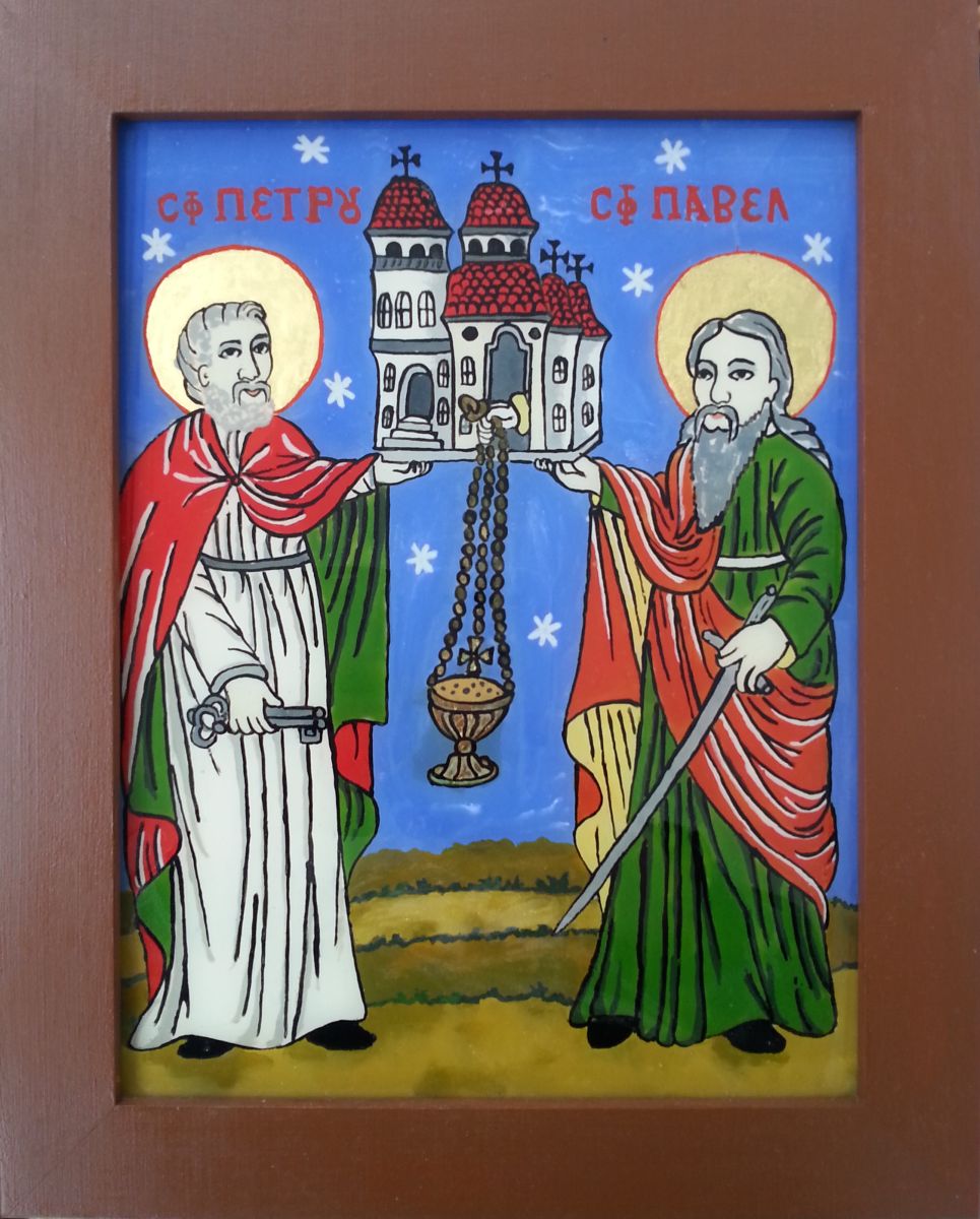 Icoane pe sticlă și pe lemn din Brașov: Sfintii Petru si Pavel