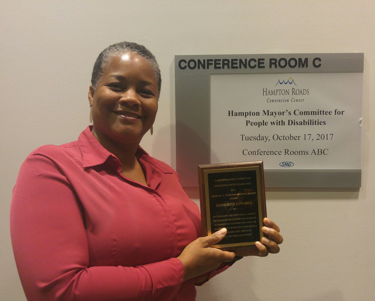 Congratulations on the Helping Hands Award, Katherine Edwards!