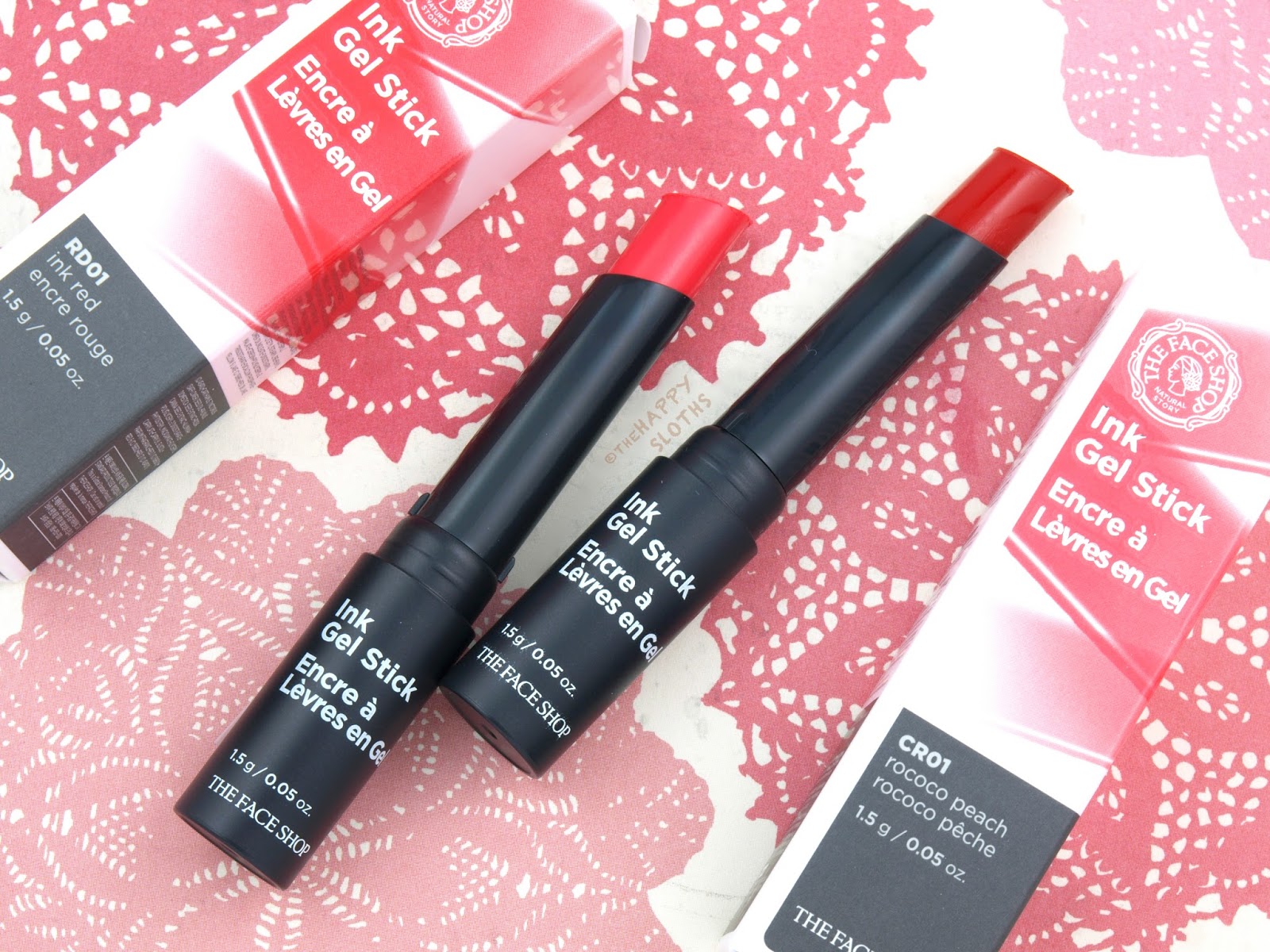 THEFACESHOP Ink Gel Stick in "RD01" & "CR01": Review and Swatches | The ...