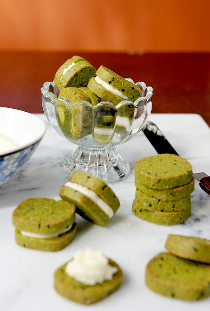 In Cookie Haven: Matcha Black Sesame Vanilla Sandwich Cookies