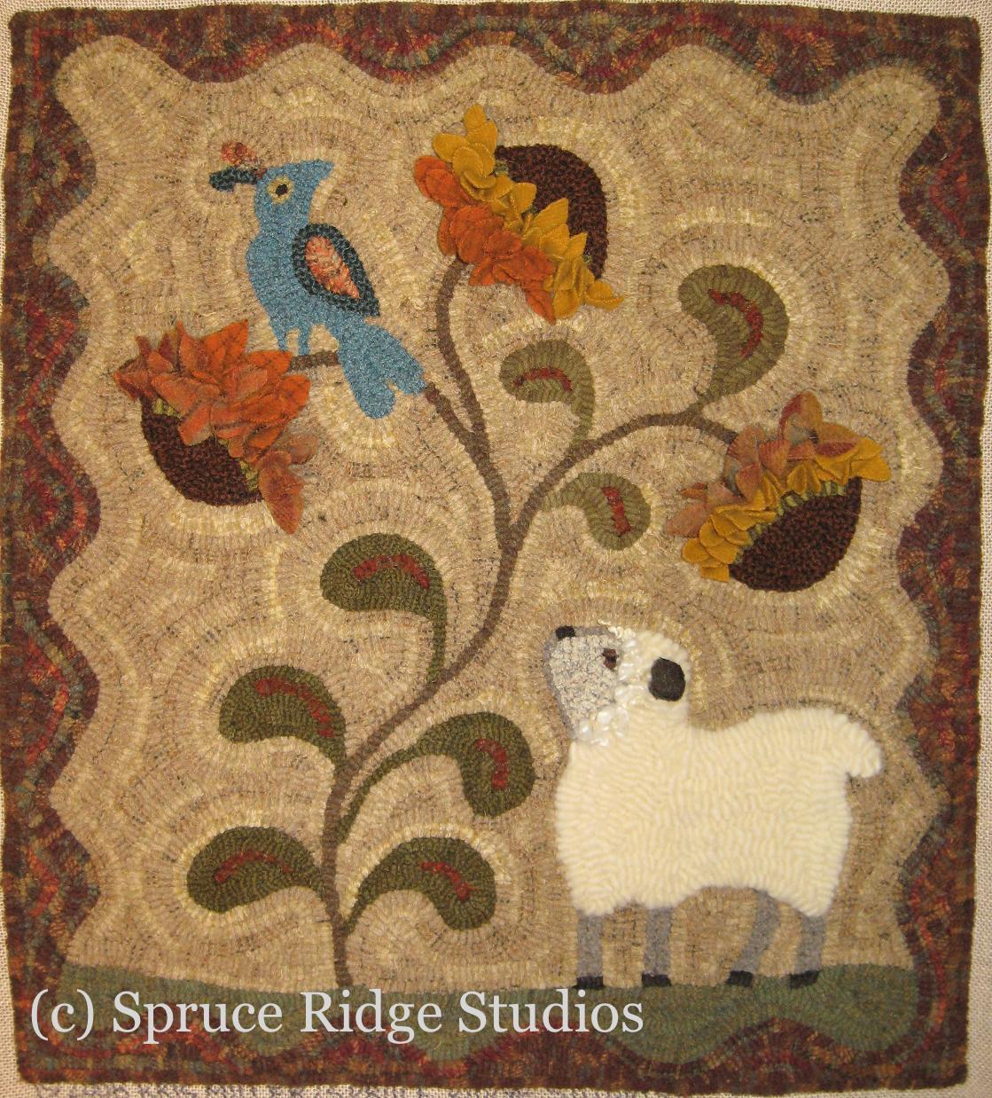 Kris Miller from Spruce Ridge Studios: Rug Of The Day - Emma's Garden