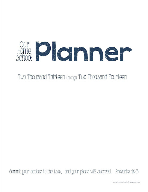 The Happy Homeschooler: Our Homeschool Planner: A Free Printable