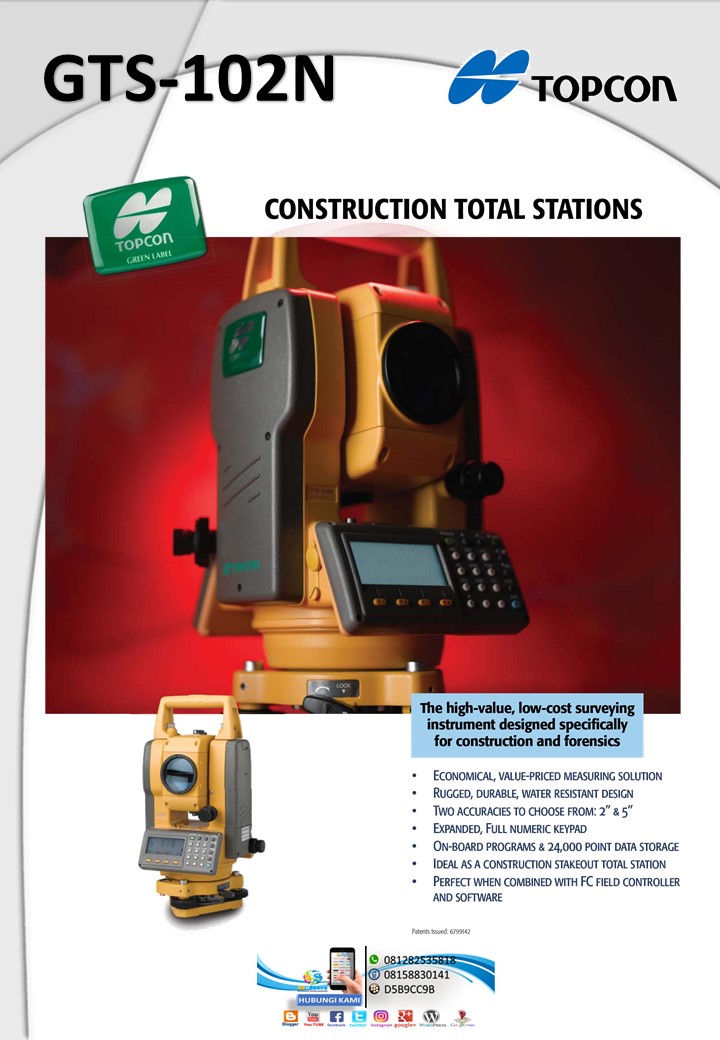 Total Station Topcon GTS-102N - ALAT SURVEY MURAH JAKARTA