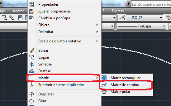 Crear copias de un elemento sobre un camino o trayectoria en AUTOCAD ...