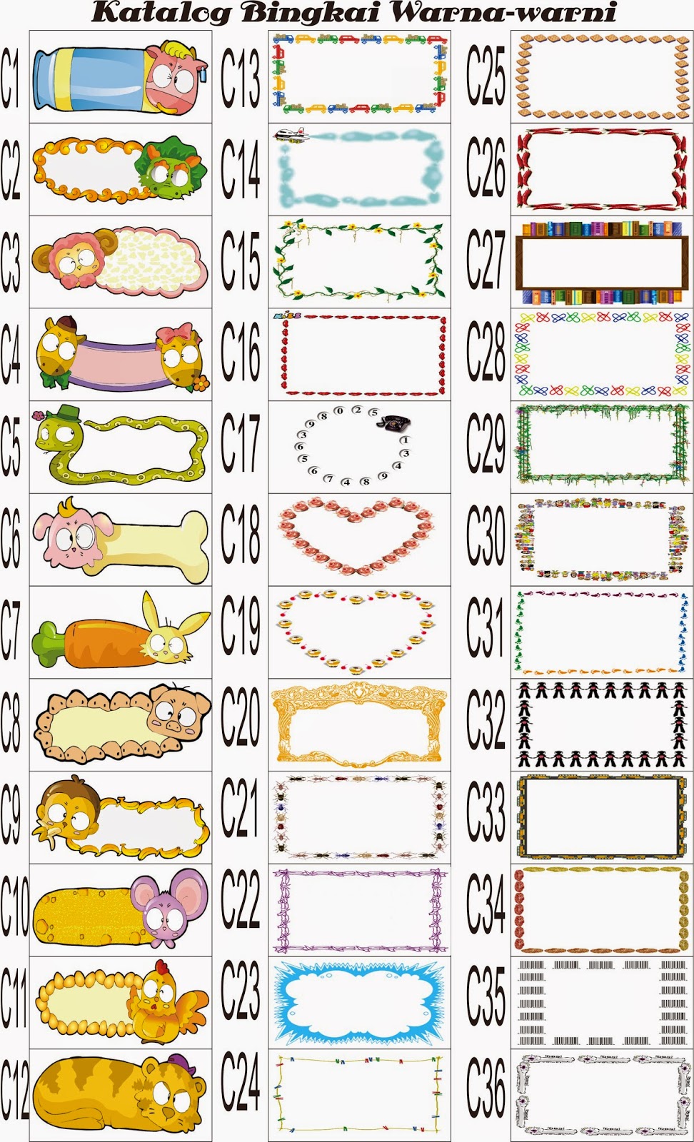 Sticker Label Idea: Katalog Stiker Warna