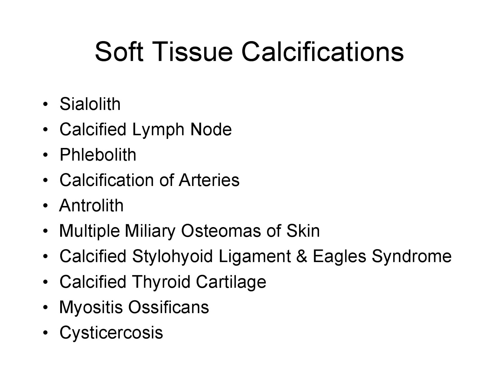 SOFT TISSUE CALCIFICATIONS IN ORO-MAXILLO FACIAL REGION-with ...