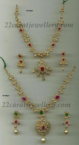 Uncut Diamond (Chakri) SImple Short Sets 2 - Jewellery Designs