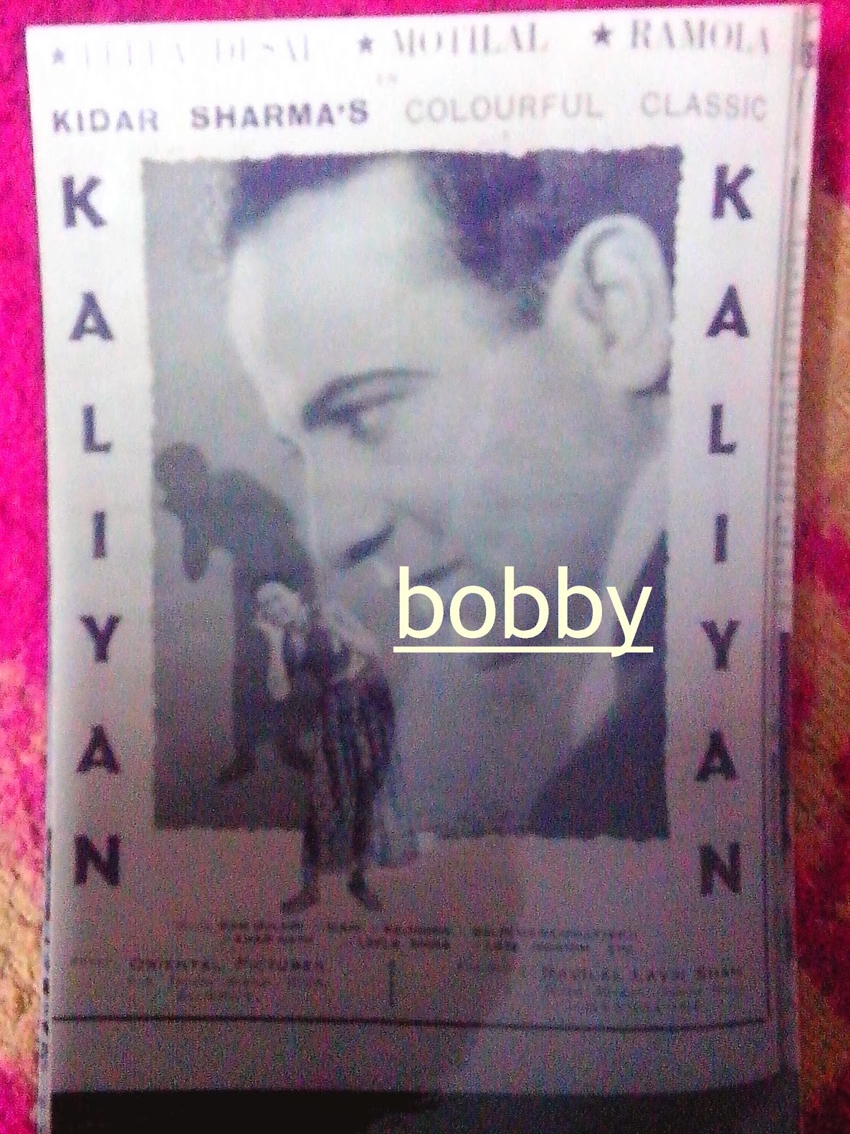 Bollywood Booklets Old filmi Magzine And lobby cards shop: Motilal ...