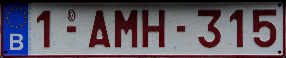 Belgian Licence Plates: Pictures of numbers from 001 to 999