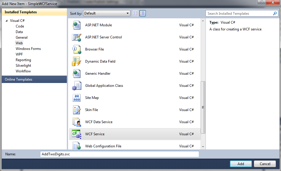 Creating a Simple WCF Service – Perceptions