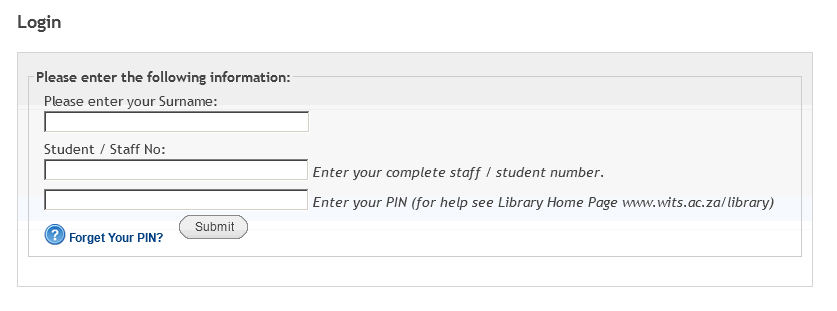 Library how to guides...: PIN's, Proxy's and Passwords