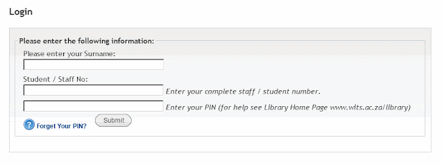 Library how to guides...: PIN's, Proxy's and Passwords
