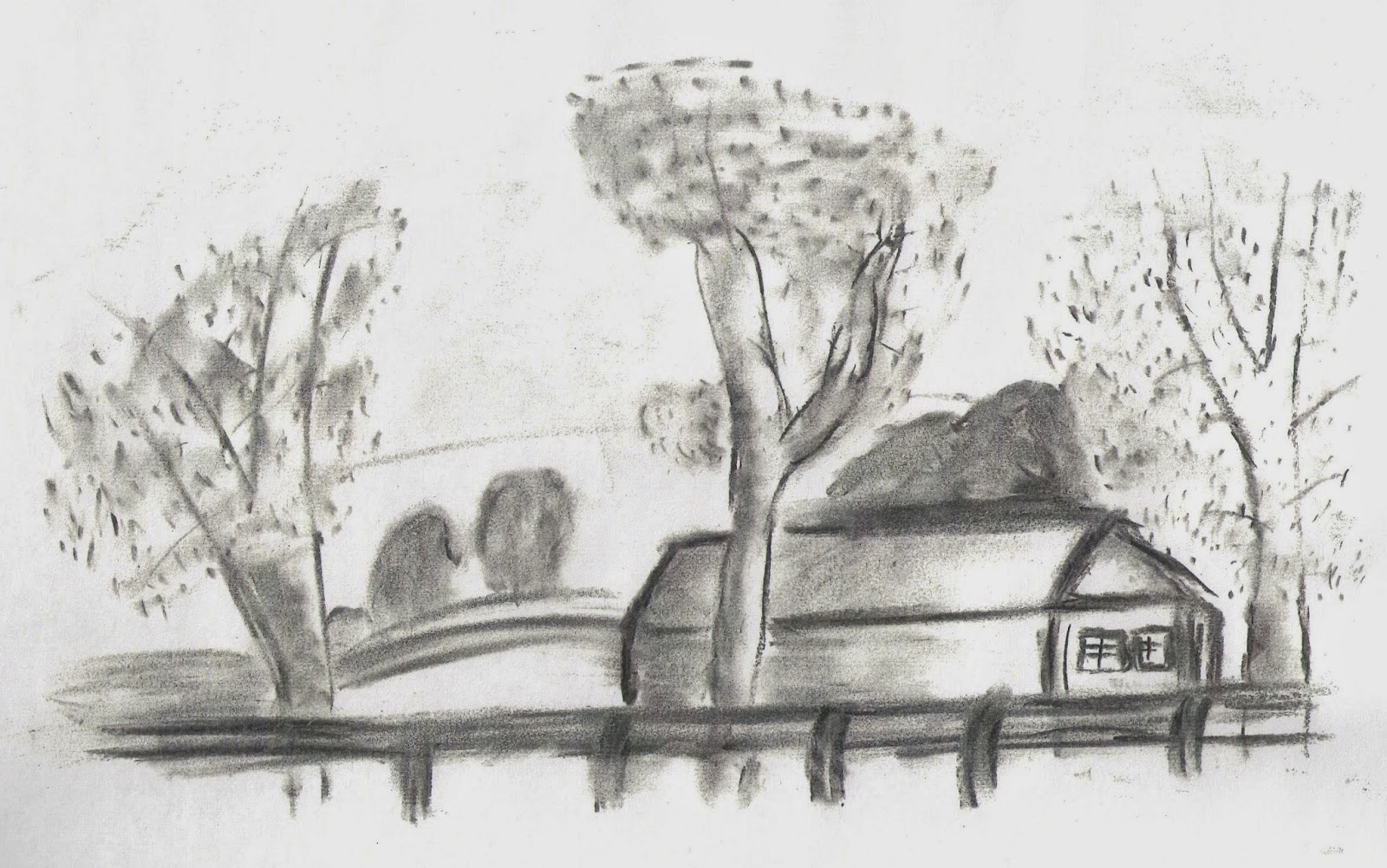 James Hodges - Figure and Landscape: Landscape Drawing - Scenic Composition