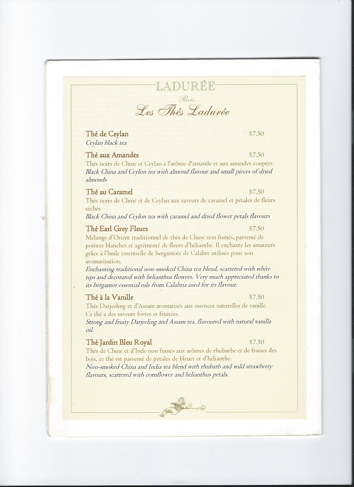 Chris Suhr's Menu Collection: Laduree, Sydney