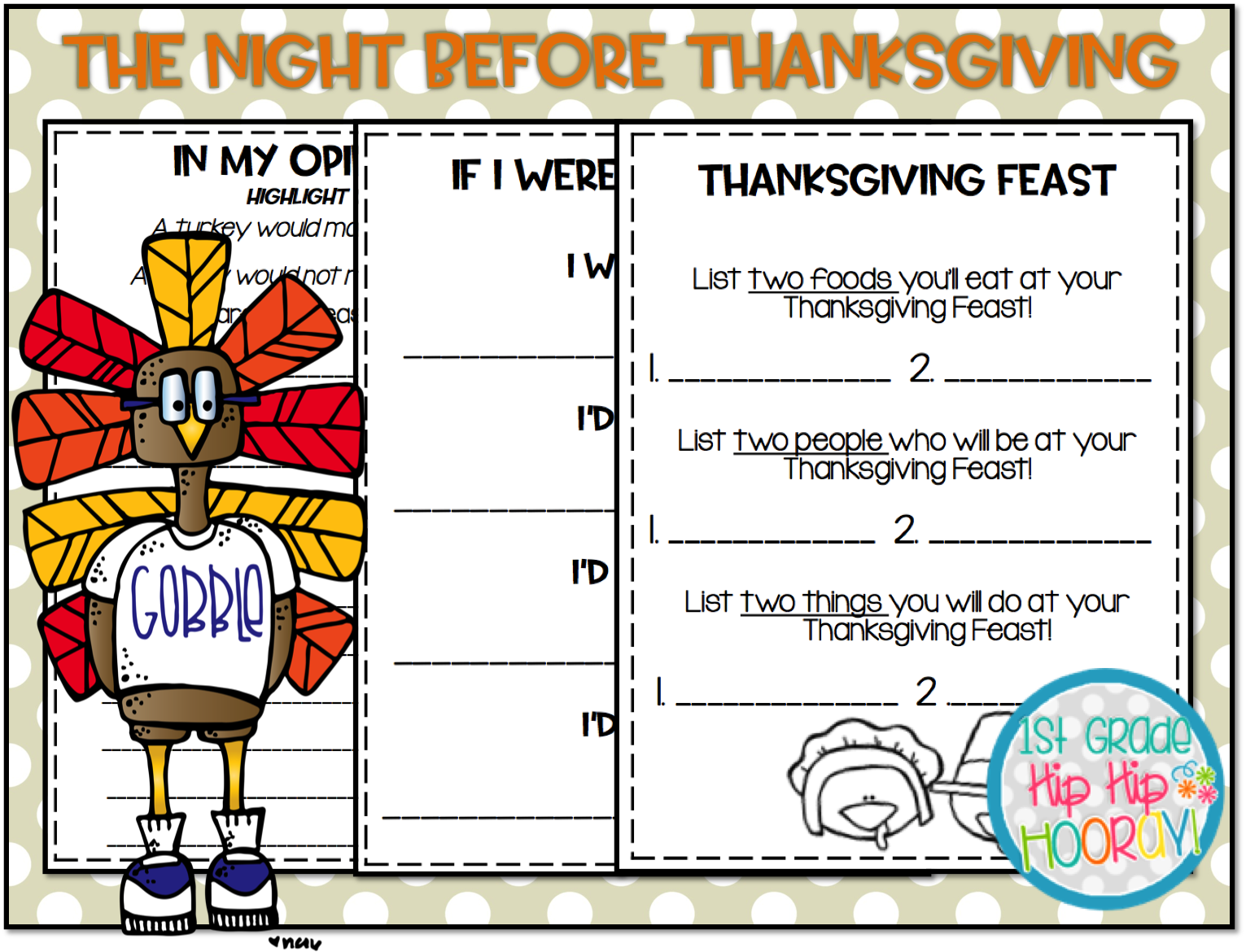 1st Grade Hip Hip Hooray!: 'Twas the Night Before Thanksgiving