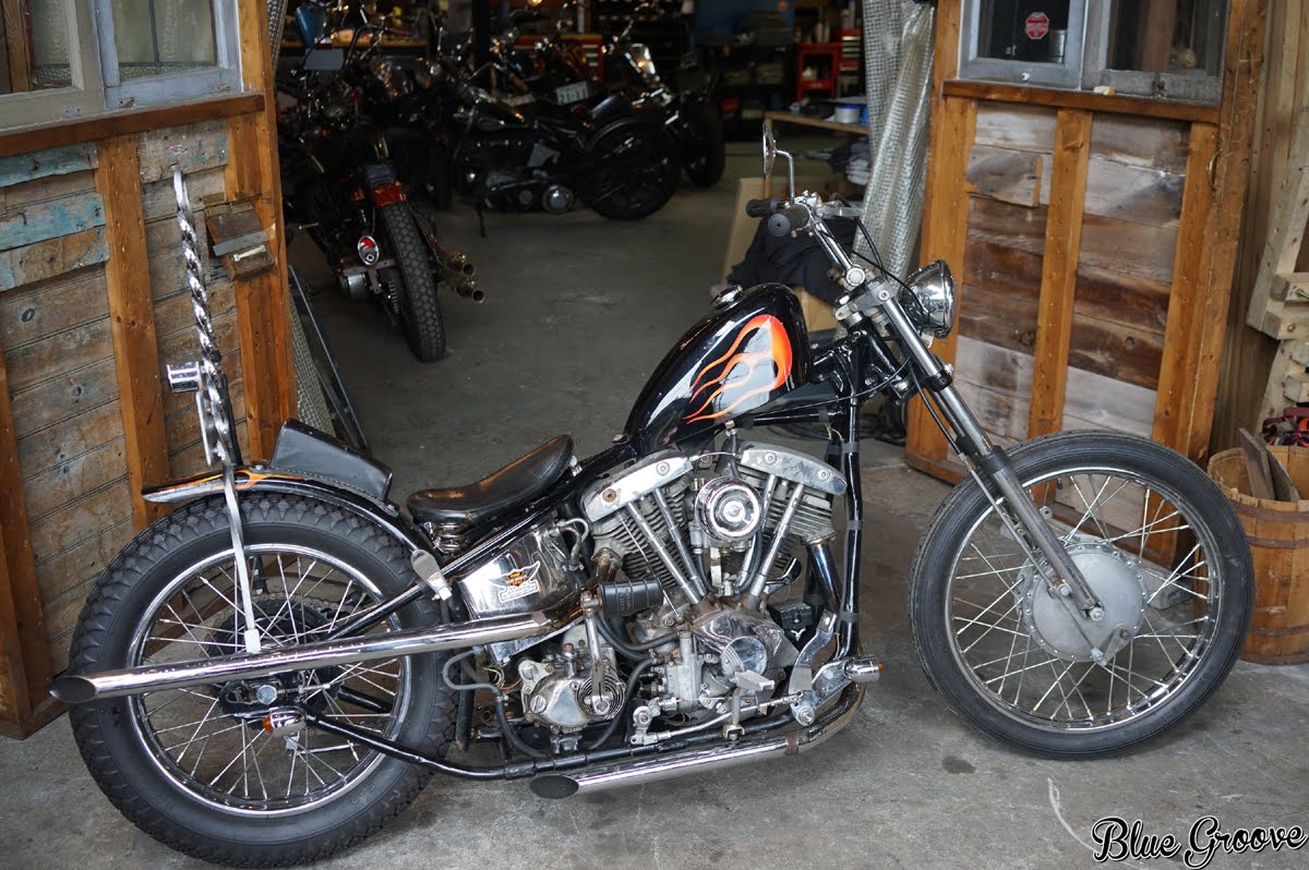 BLUE GROOVE SHOP BLOG: - SOLD - 73`Shovelhead "Frisco Flames"