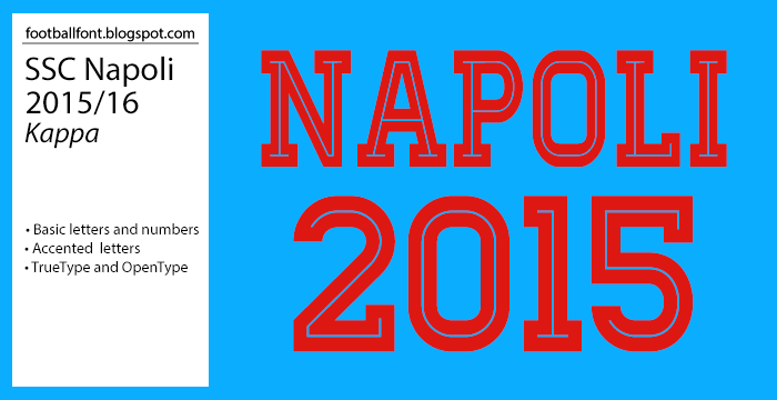 Football Fonts: SSC Napoli 2015/2016 Jersey Font