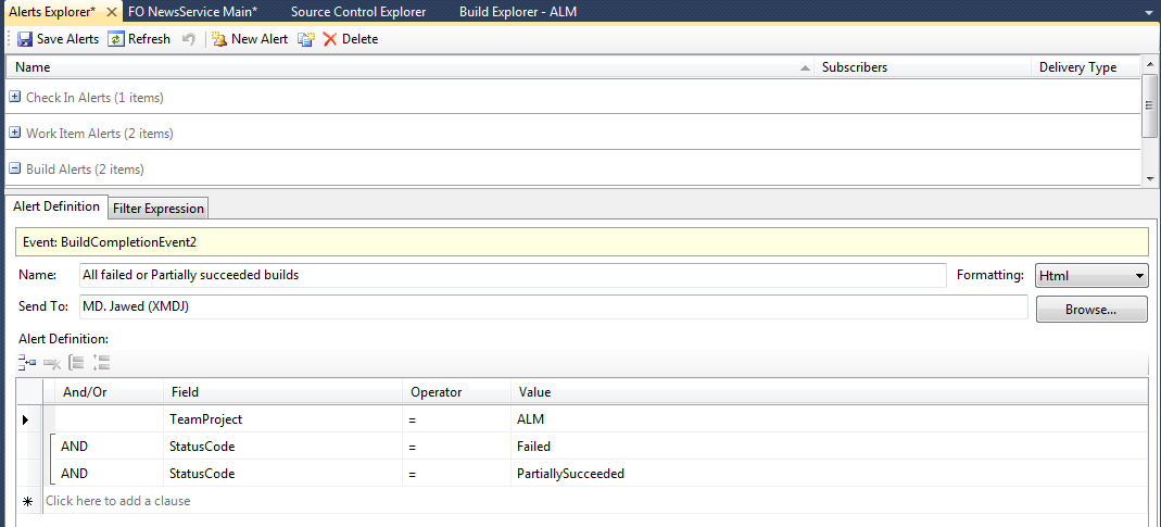 Technology For All: Add an Alert on TFS when a build failed or ...