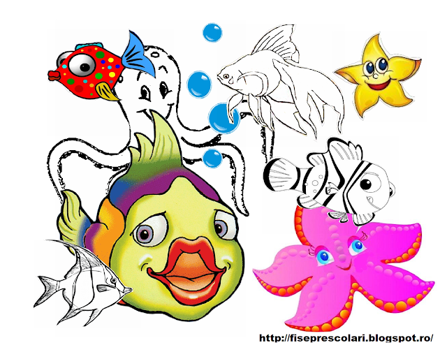 FISE de colorat - ANIMALE SUBACVATICE :: Fise de lucru - gradinita si ...