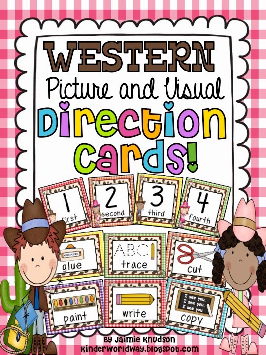 KINDERWORLD: Western Visual and Picture Direction Cards!