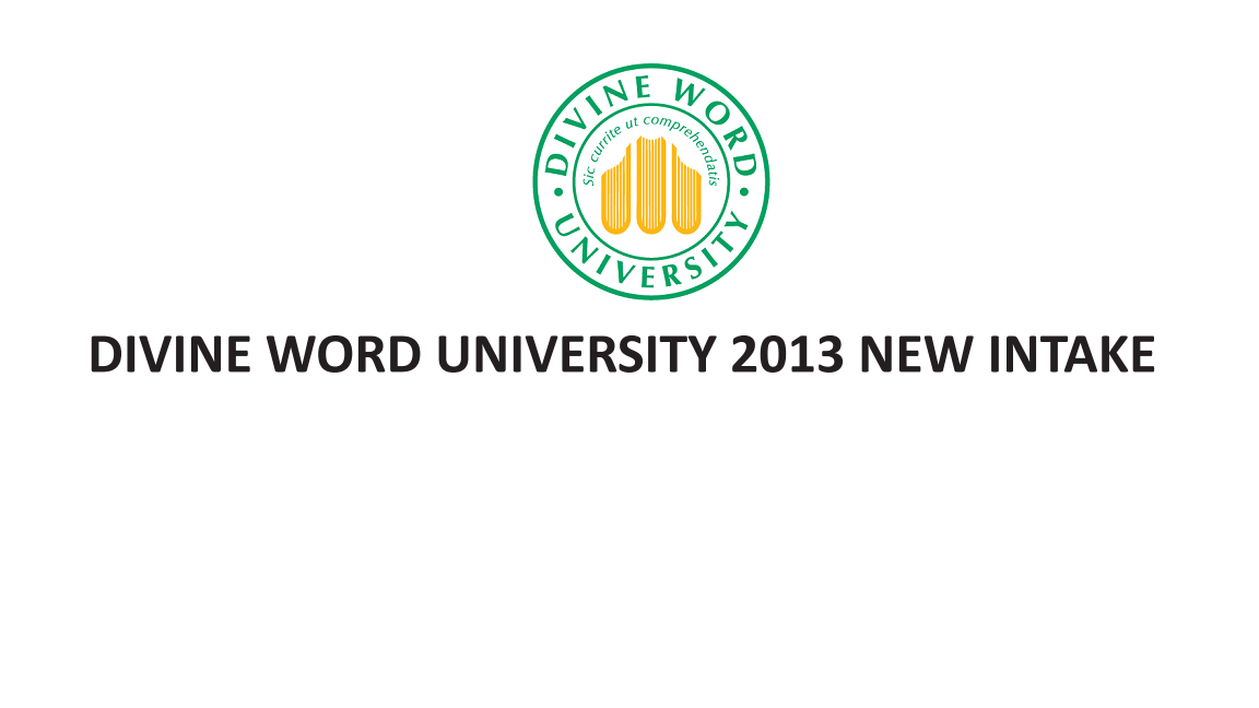 DIVINE WORD UNIVERSITY 2013 NEW INTAKE - Papua New Guinea Today