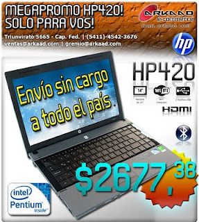Tecno Promos Argentina: MEGAPROMO Notebook Hp 420 Led Intel 320gb 2gb Hdm