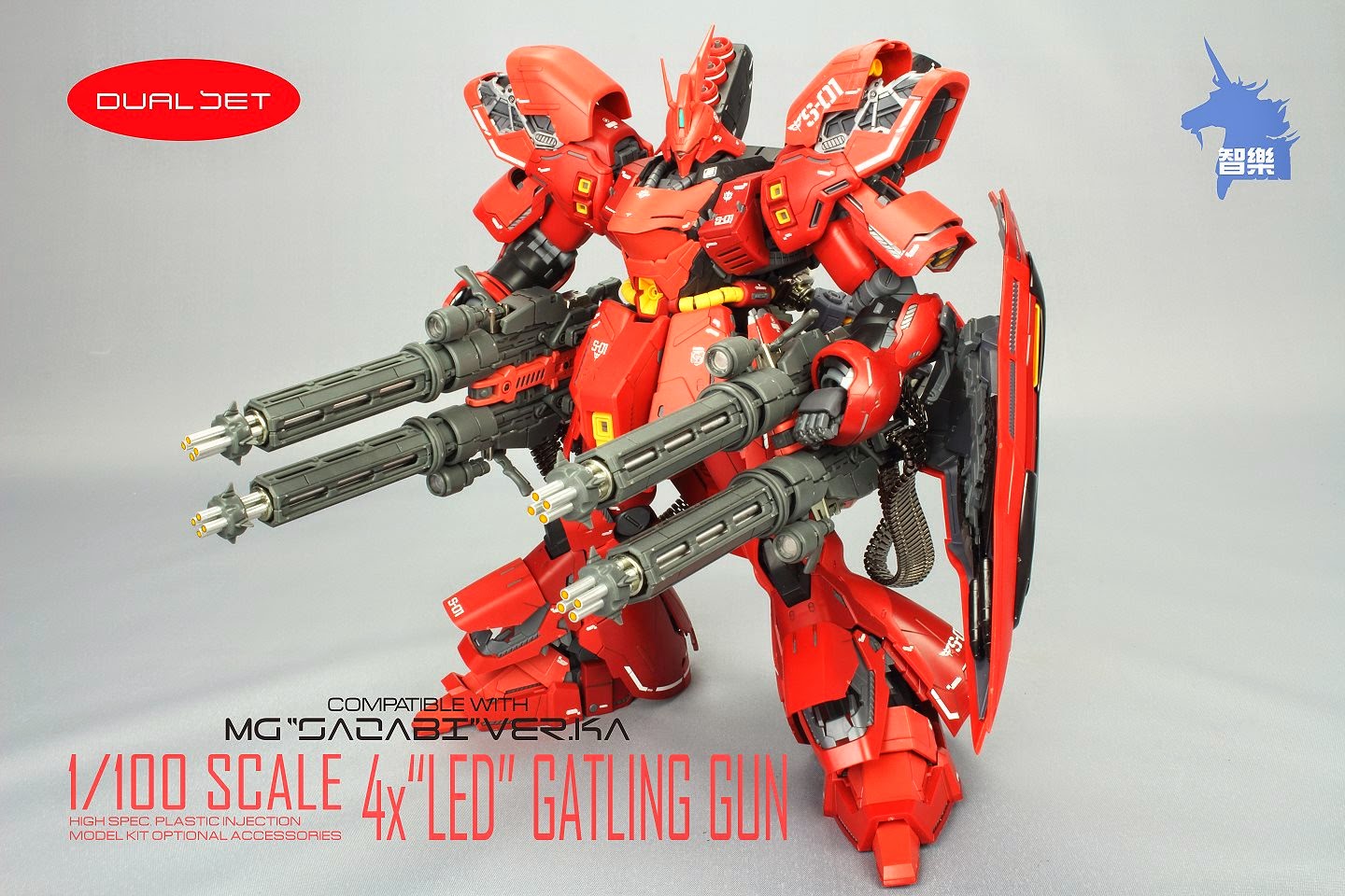 Playwright: 1/100 4x Gatling Gun Set + LED for MG Sazabi Ver. Ka ...